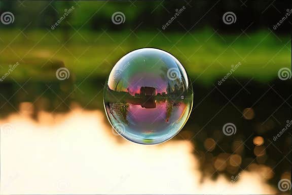 Single Bubble with Reflection a Single Bubble with a Reflection Stock ...