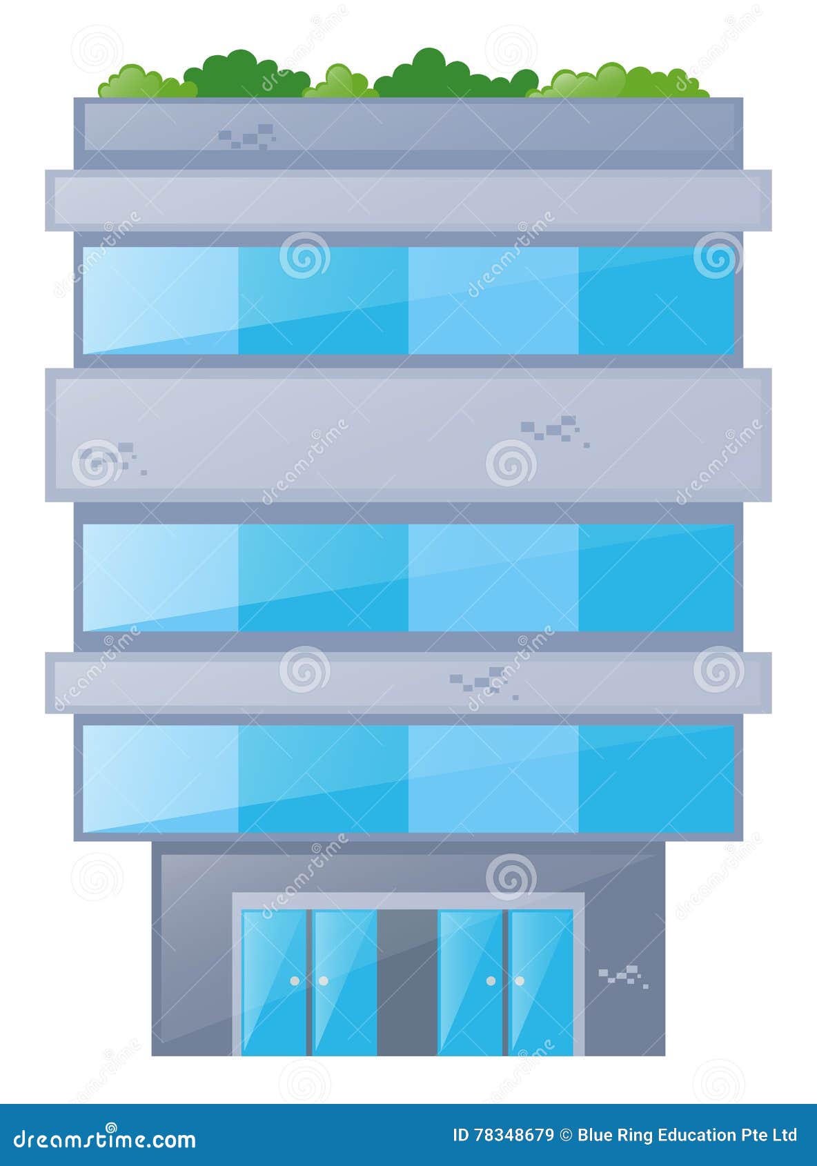 Single Building Made of Bricks Stock Vector - Illustration of exterior ...