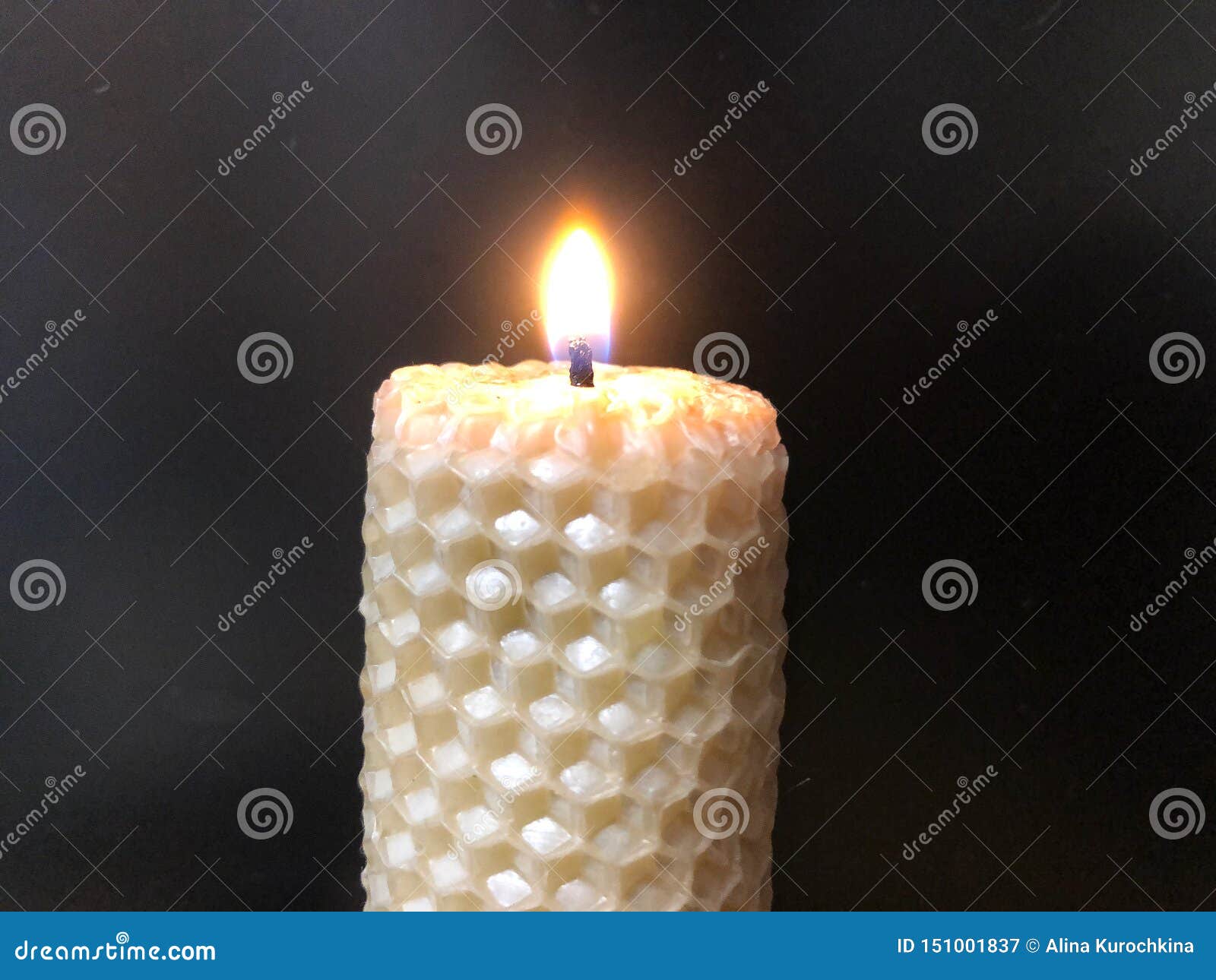 Single Burning Candle on a Black Background Stock Image - Image of ...