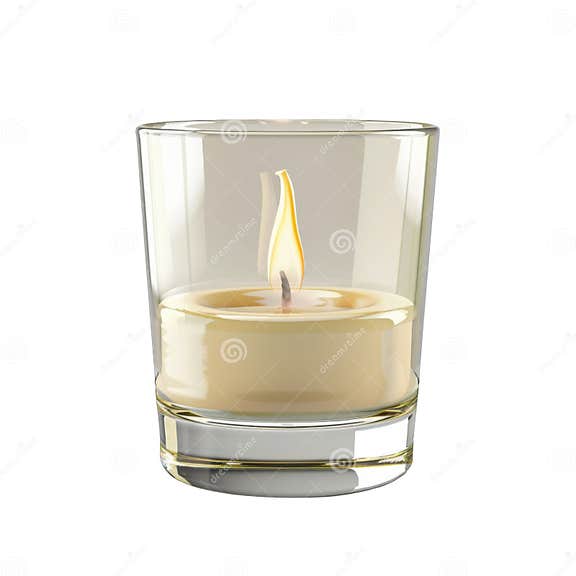 A Single Burning Candle Inside a Glass Jar Stock Photo - Illustration ...