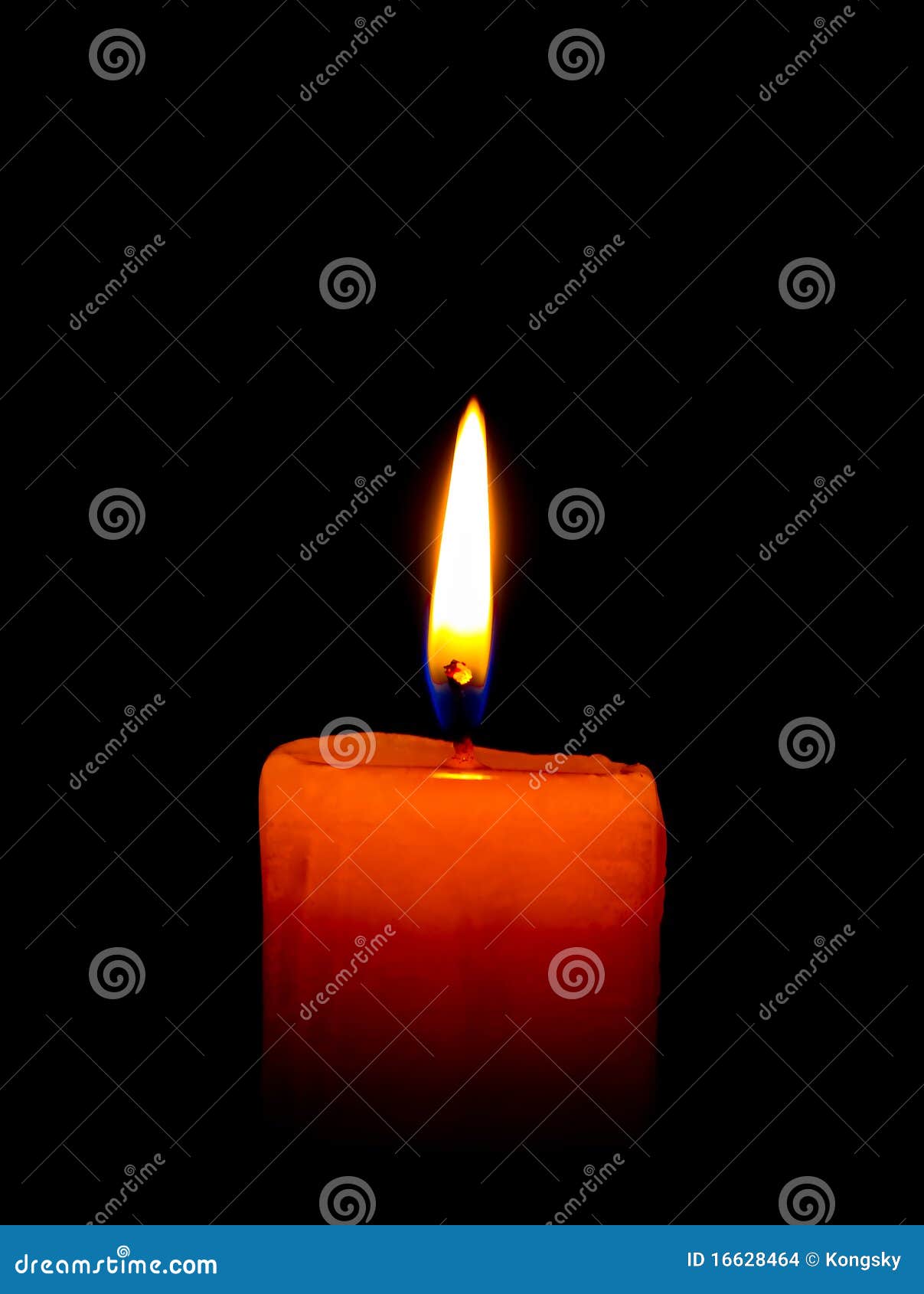 A Single Burning Candle Isolated on Black Stock Photo - Image of ...