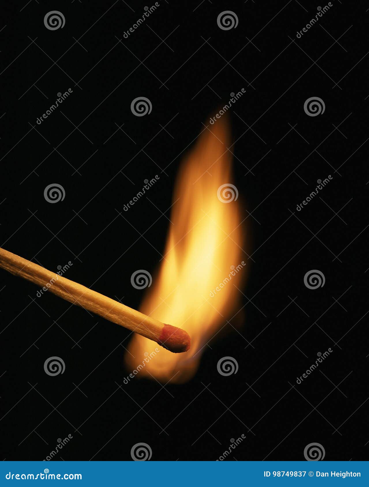 Single Burning Match on Black Background Stock Image - Image of flame ...