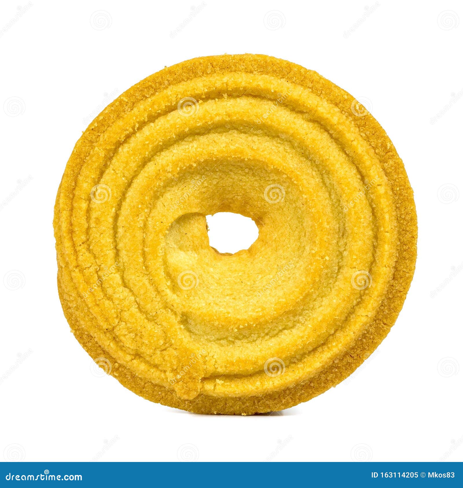 Single Butter Cookie on White Background Stock Image - Image of bakery ...