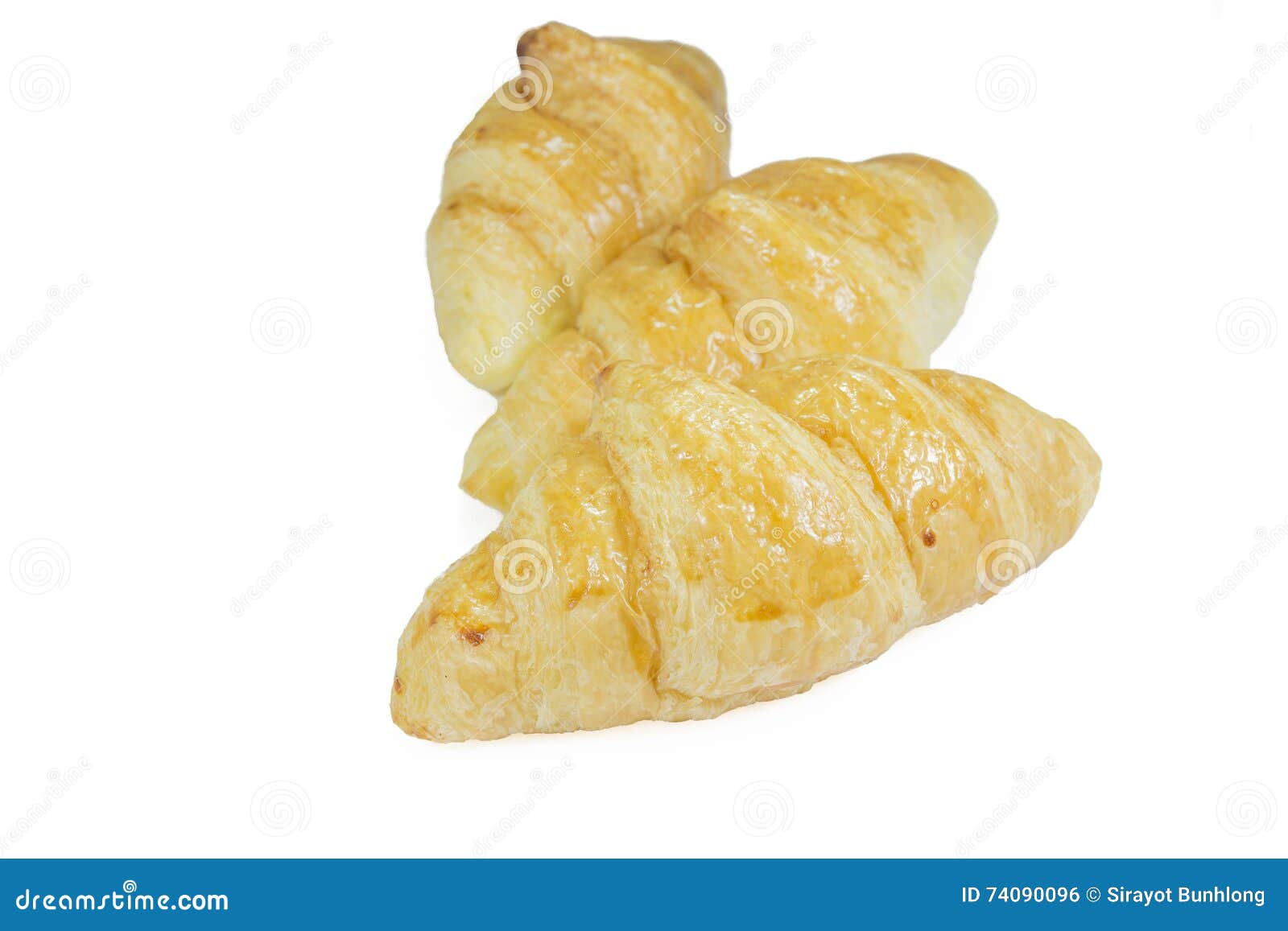 Single Butter Croissant Isolated on White - Clipping Path Stock Photo ...