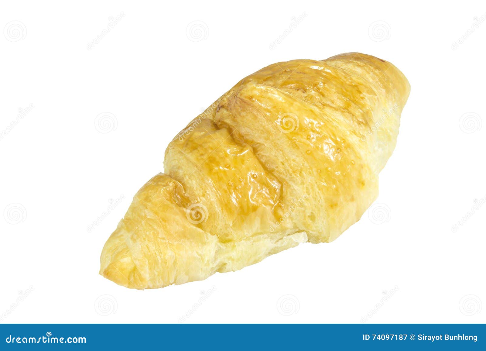 Single Butter Croissant Isolated on White Stock Image - Image of ...