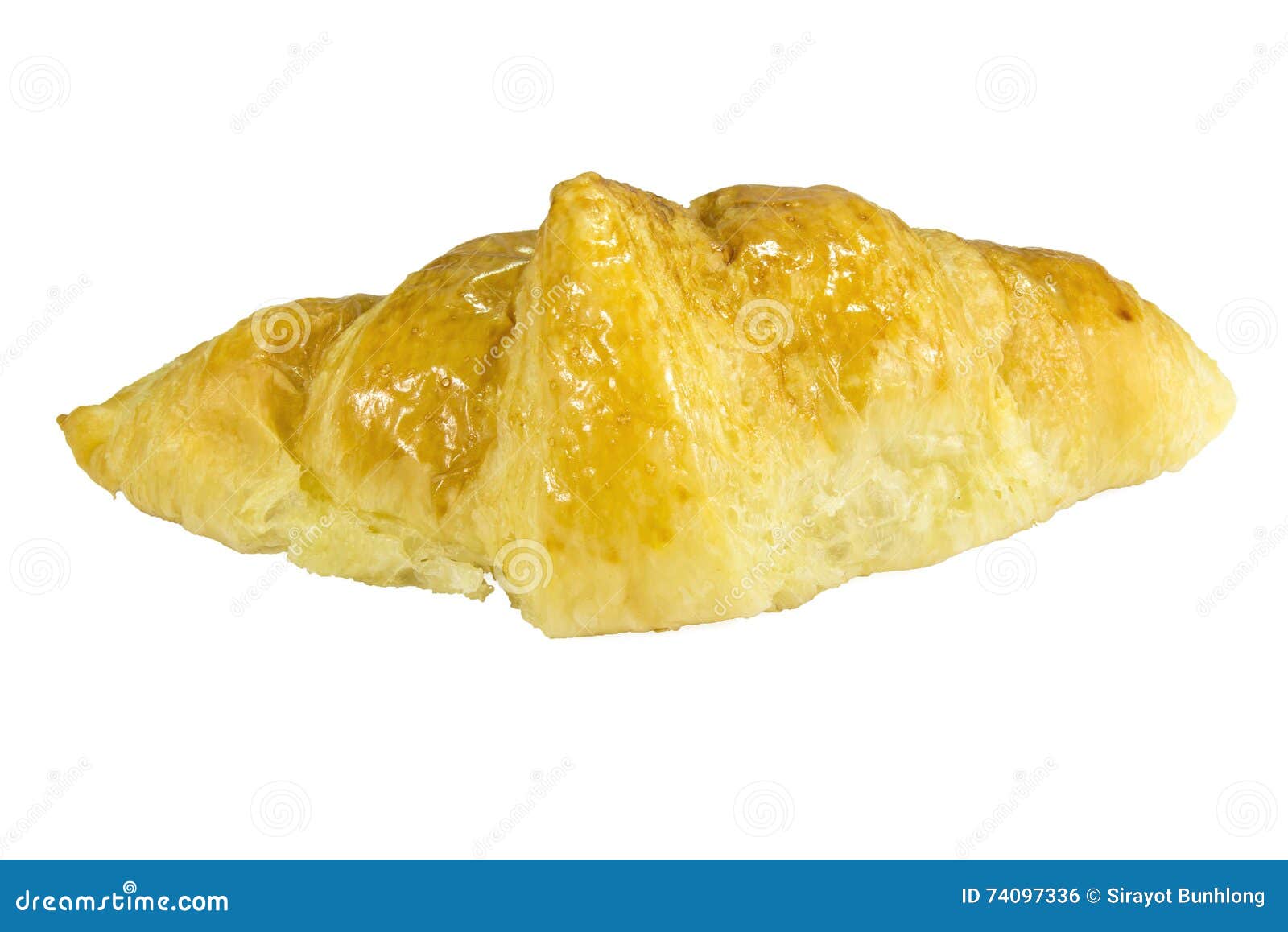 Single Butter Croissant Isolated on White Stock Photo - Image of ...