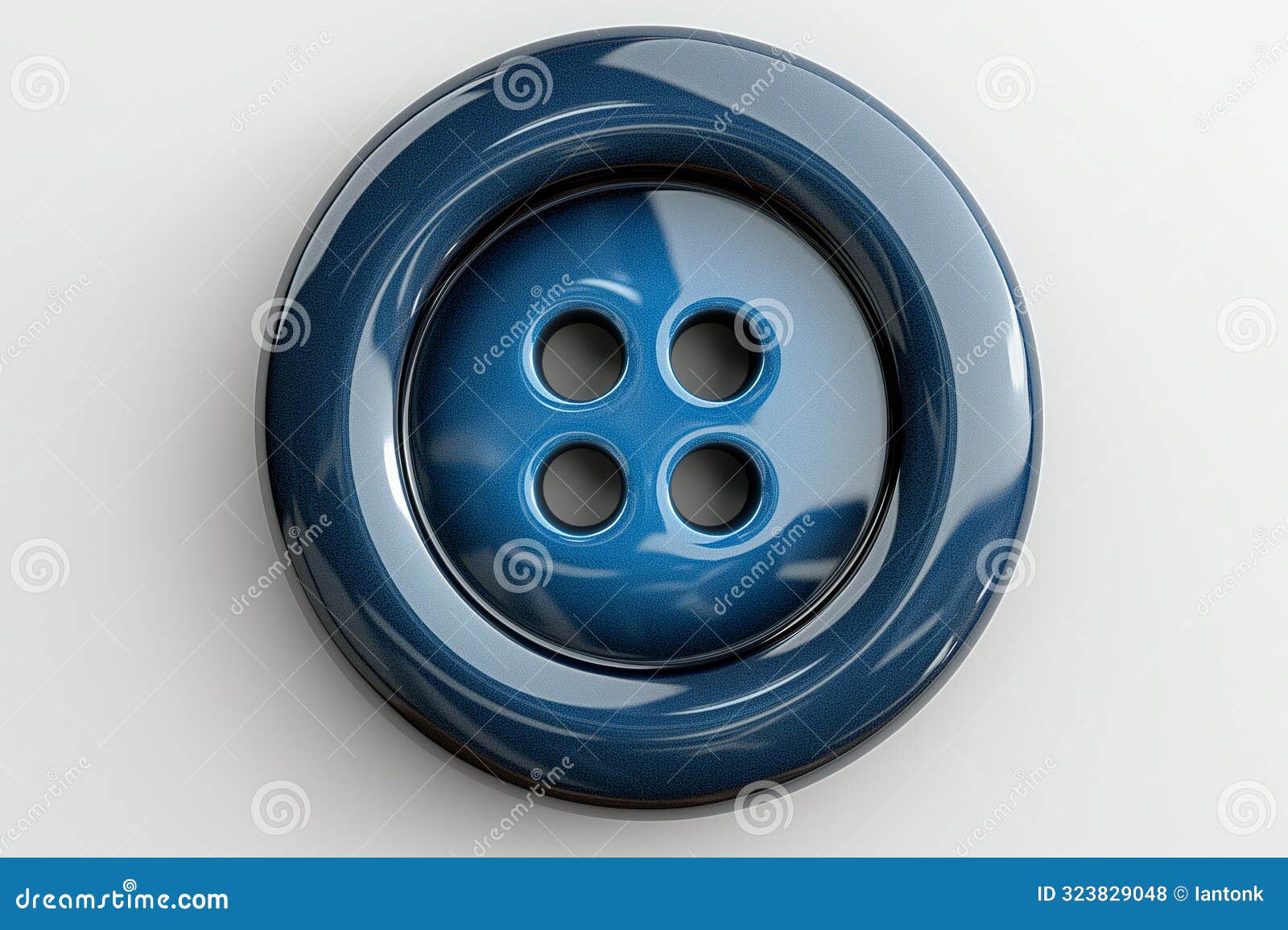 Single Button with Four Holes on a White Background Stock Illustration ...