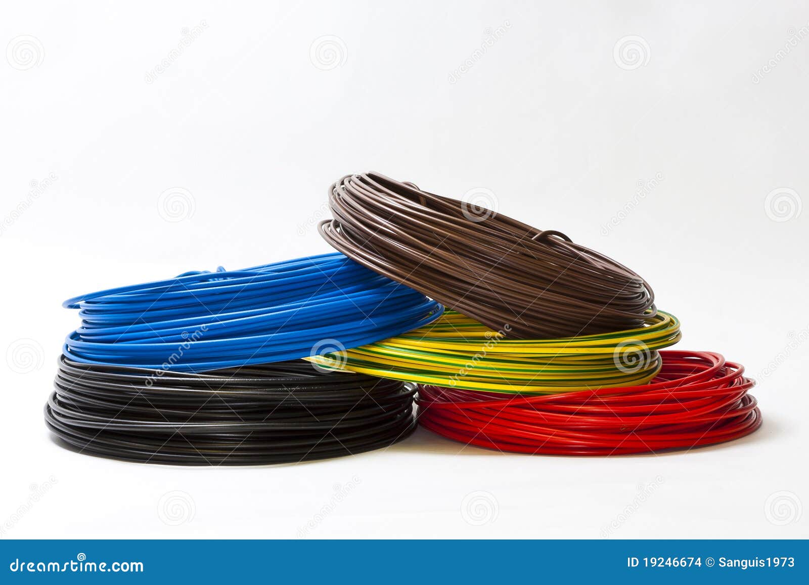 Single Cables in Different Colors Stock Photo - Image of brown, supply ...
