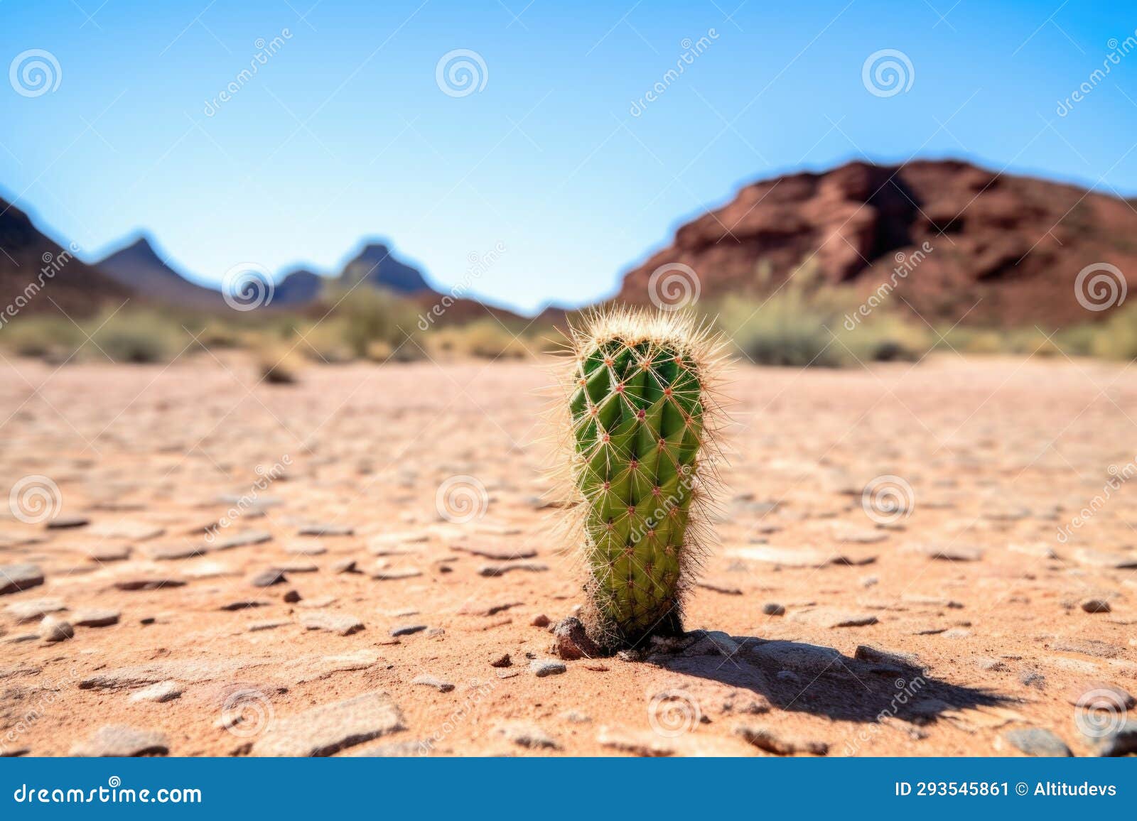 A Single Cactus Surviving in a Desert Stock Image - Image of nature ...