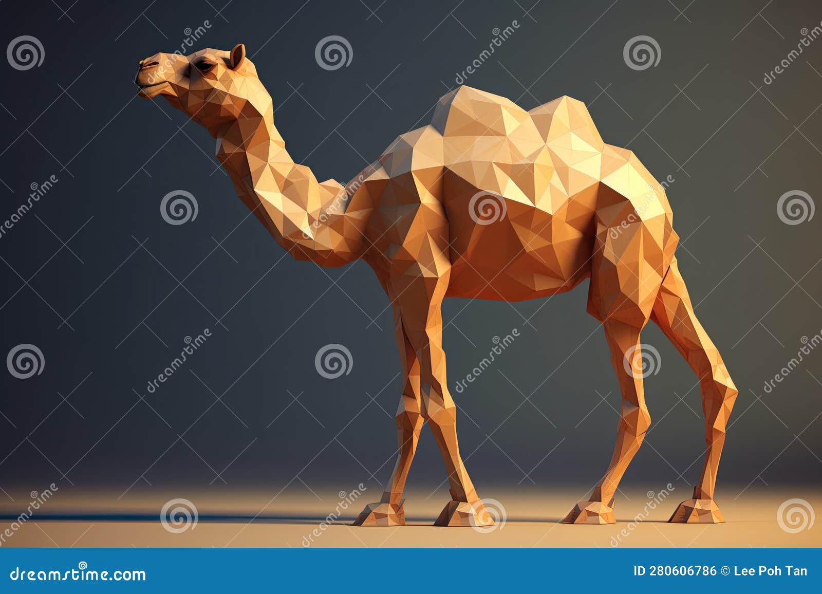 A Single Camel Walk in the Desert Stock Illustration - Illustration of ...