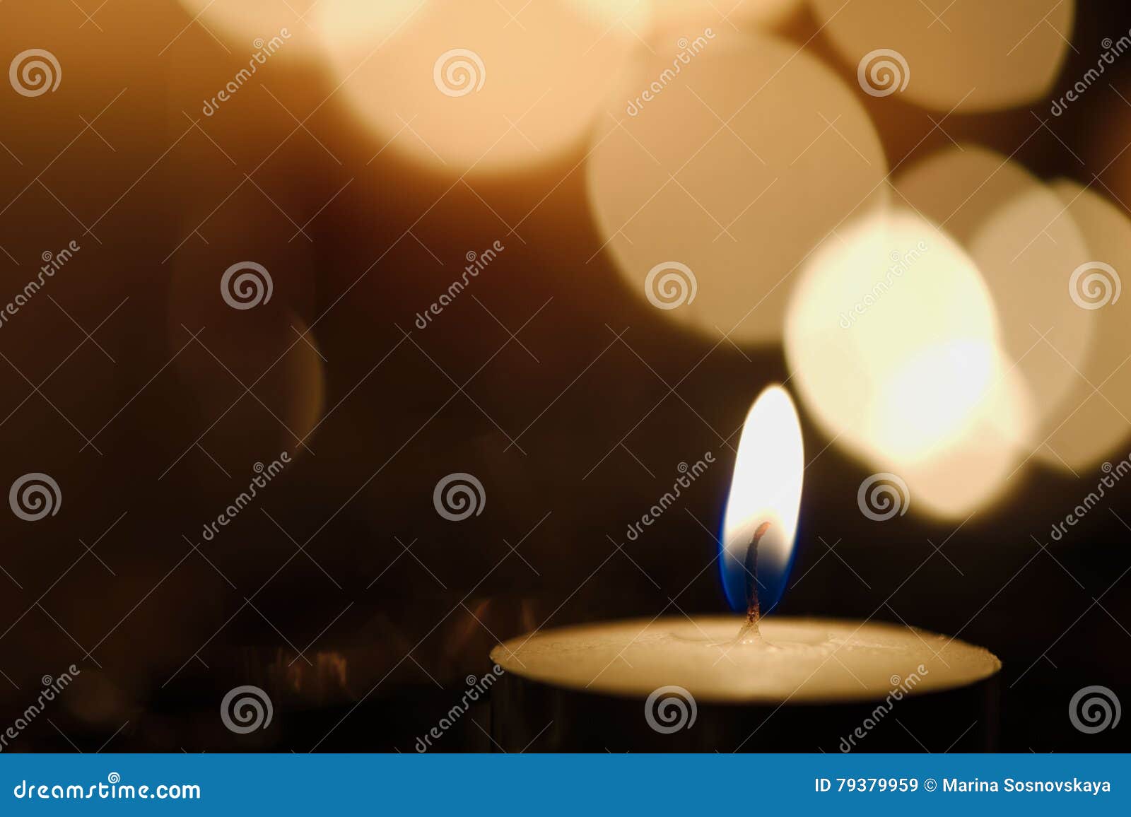 Single Candle with Beautiful Diagonal Bokeh Stock Image - Image of ...