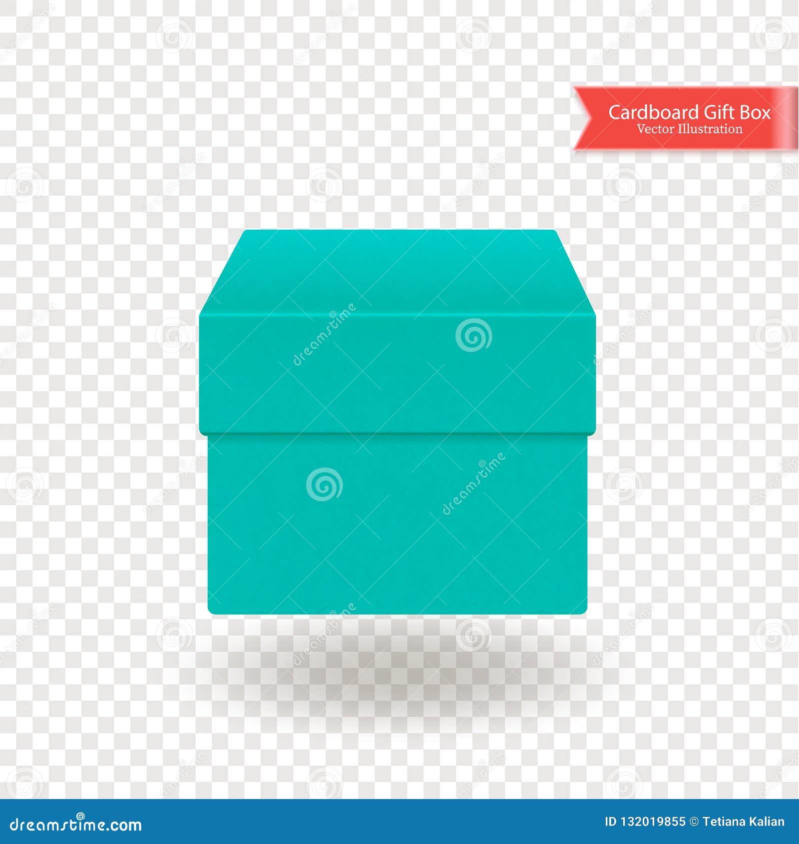 Single Cardboard Box. Top and Front View. Package Isolated on ...