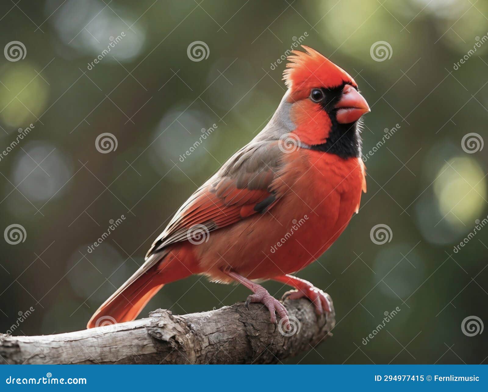 Single Cardinal on a Tree Branch AI Generated Stock Illustration ...