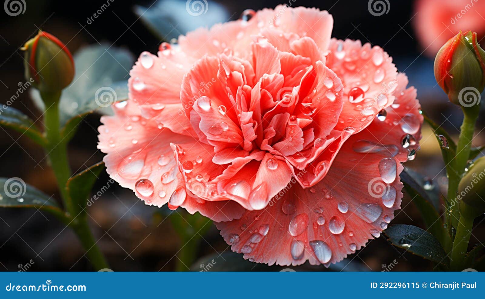 A Single Carnations Flower Very Closeup Infront View Stock Image ...