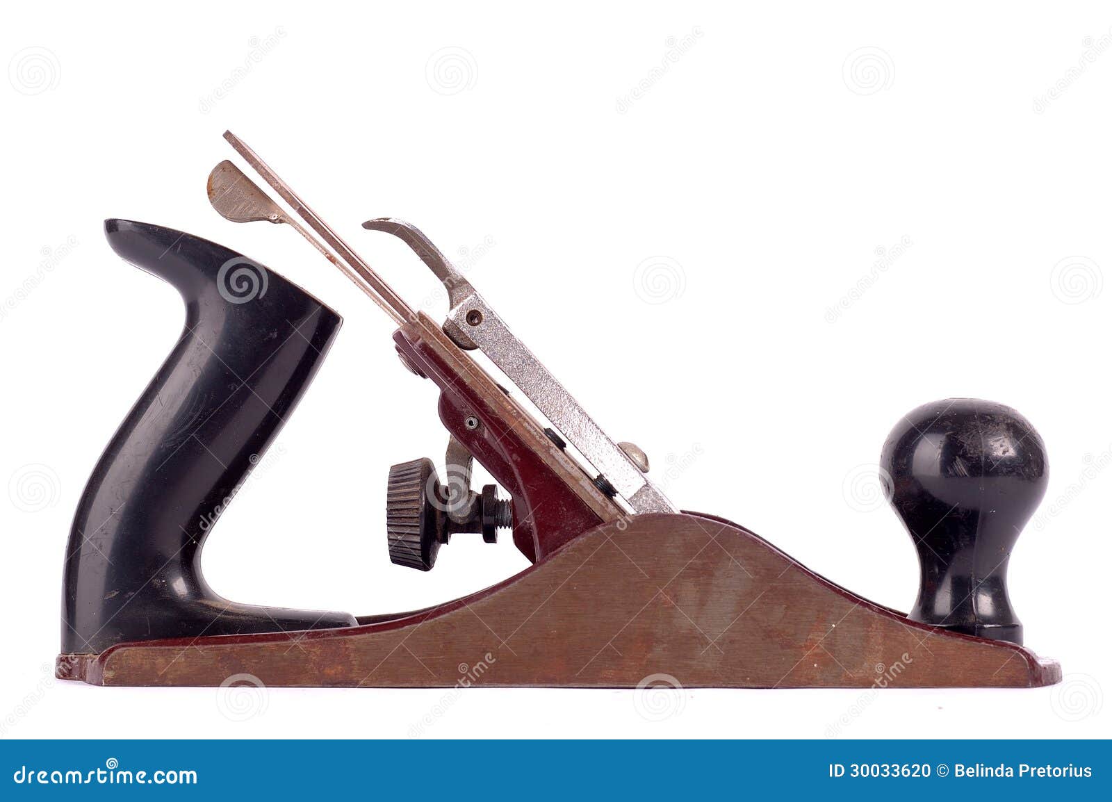 Old Carpenters Wood Plane Isolated Stock Photo - Image of handle ...