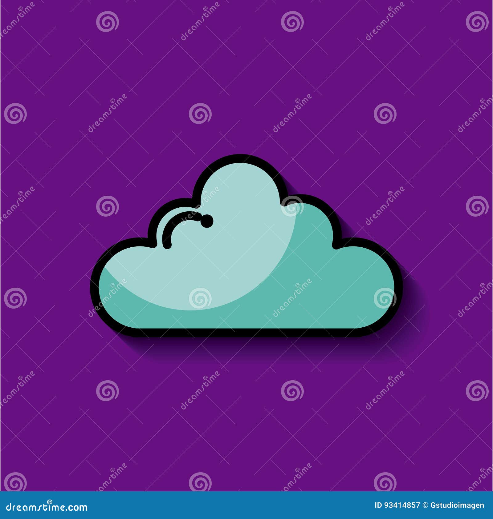 Single cartoon cloud image stock vector. Illustration of cloudscape ...