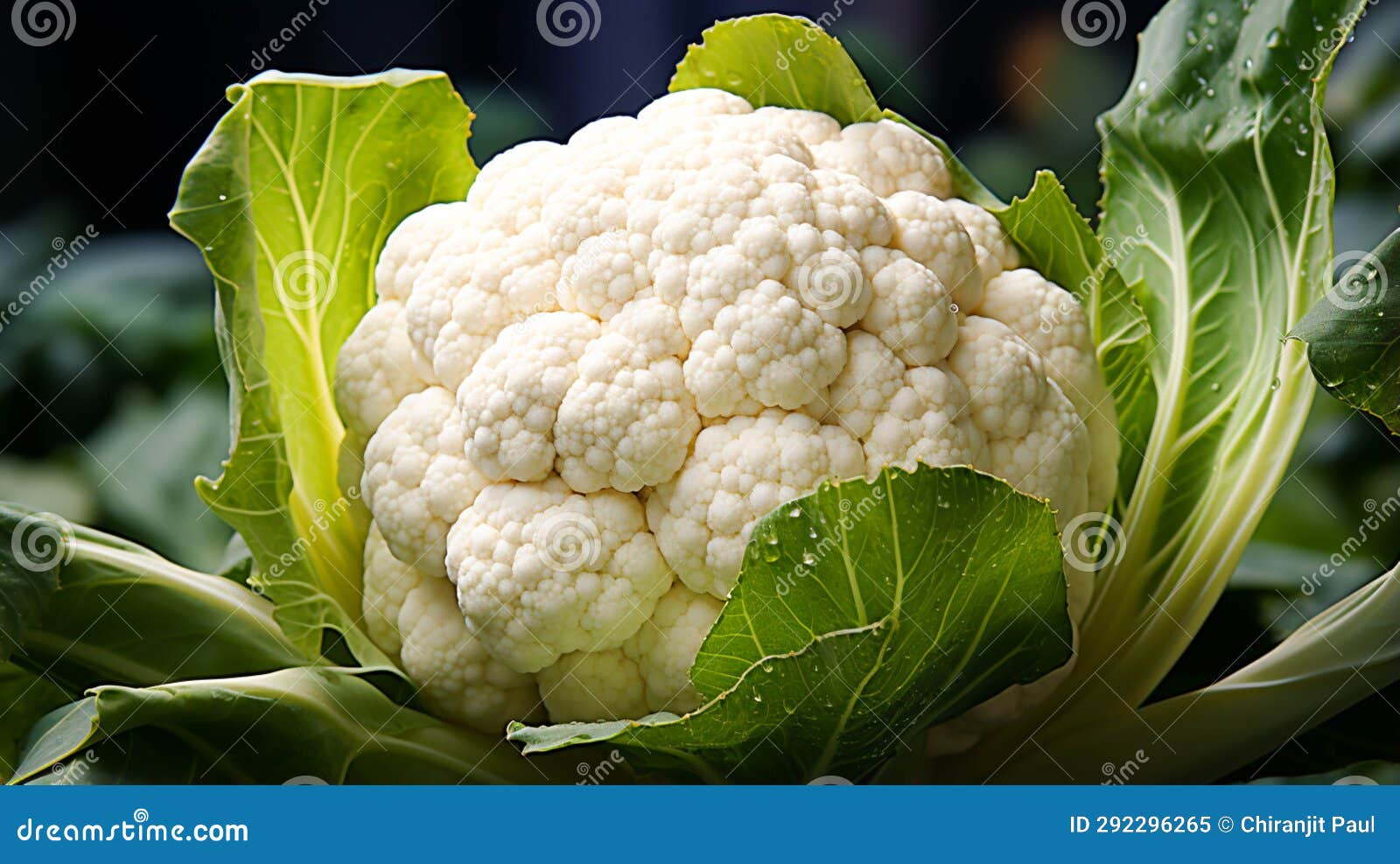 A Single Cauliflower Closeup Infront View Stock Image - Image of life ...