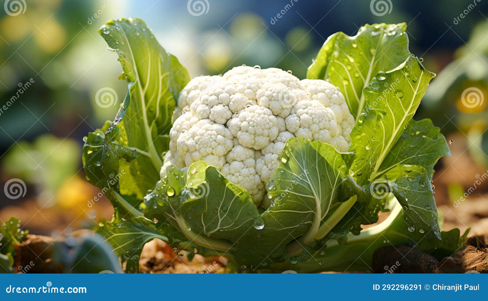 A Single Cauliflower Closeup Infront View Stock Image - Image of ...