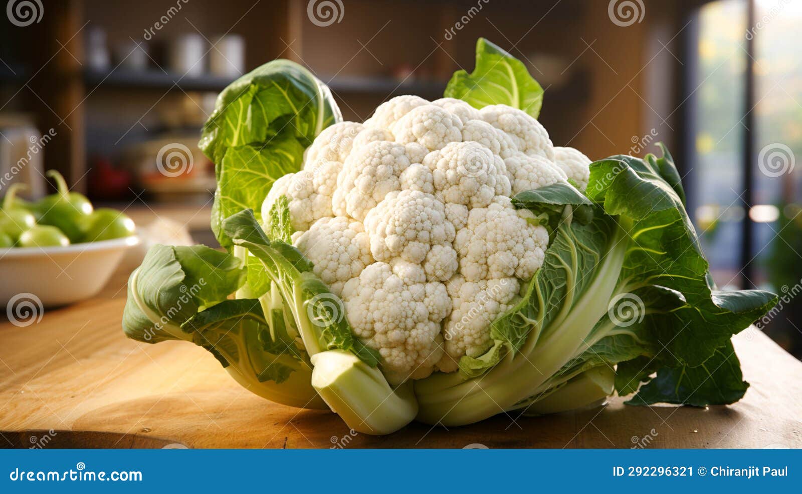 A Single Cauliflower Closeup Infront View Stock Image - Image of ...