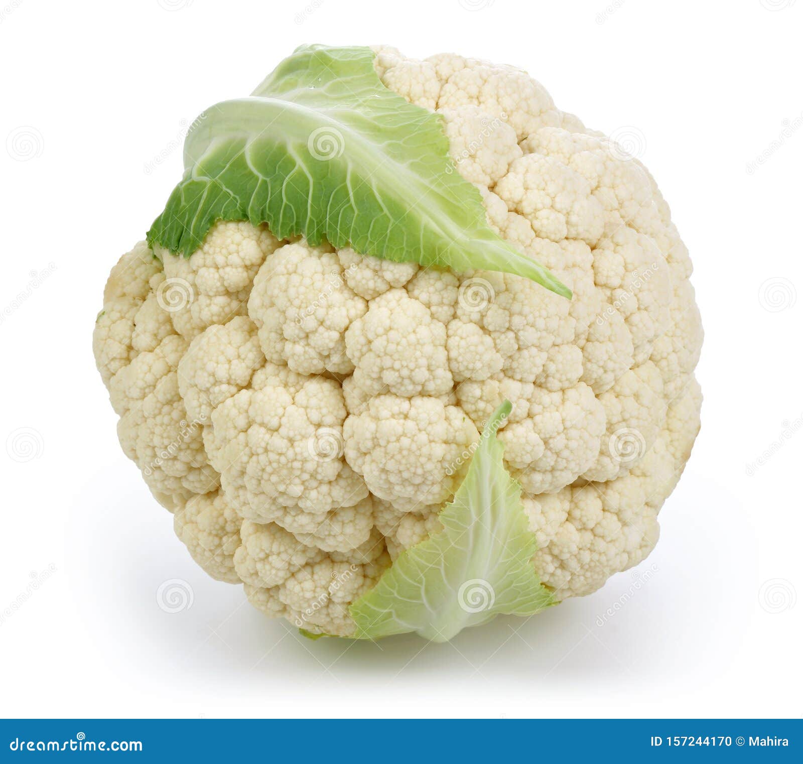 Single Cauliflower Isolated on White Stock Photo - Image of healthy ...