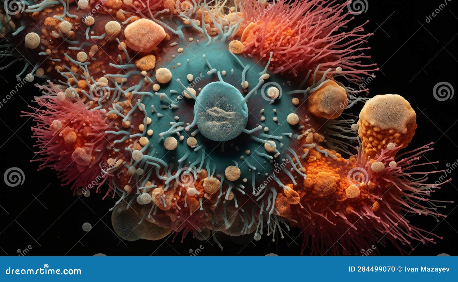 A Single Cell Bacteria, Super Resolution Microscopy, Detailed, Ai ...