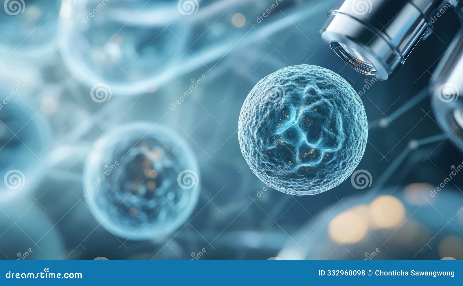 A Single Cell Under a Microscope, with Other Cells in the Background ...