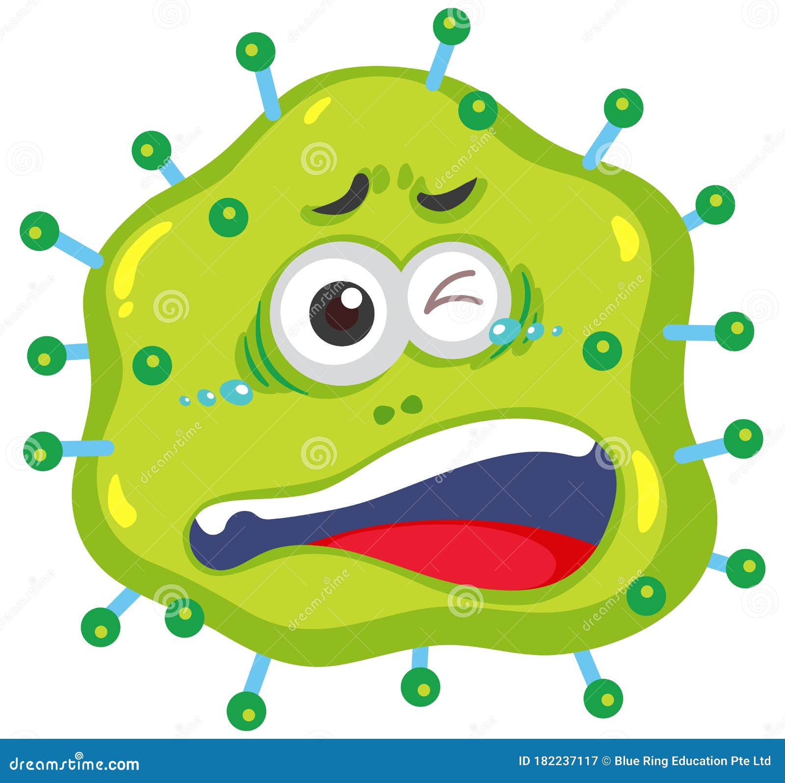 Single Cell of Virus with Expression on the Face Stock Vector ...