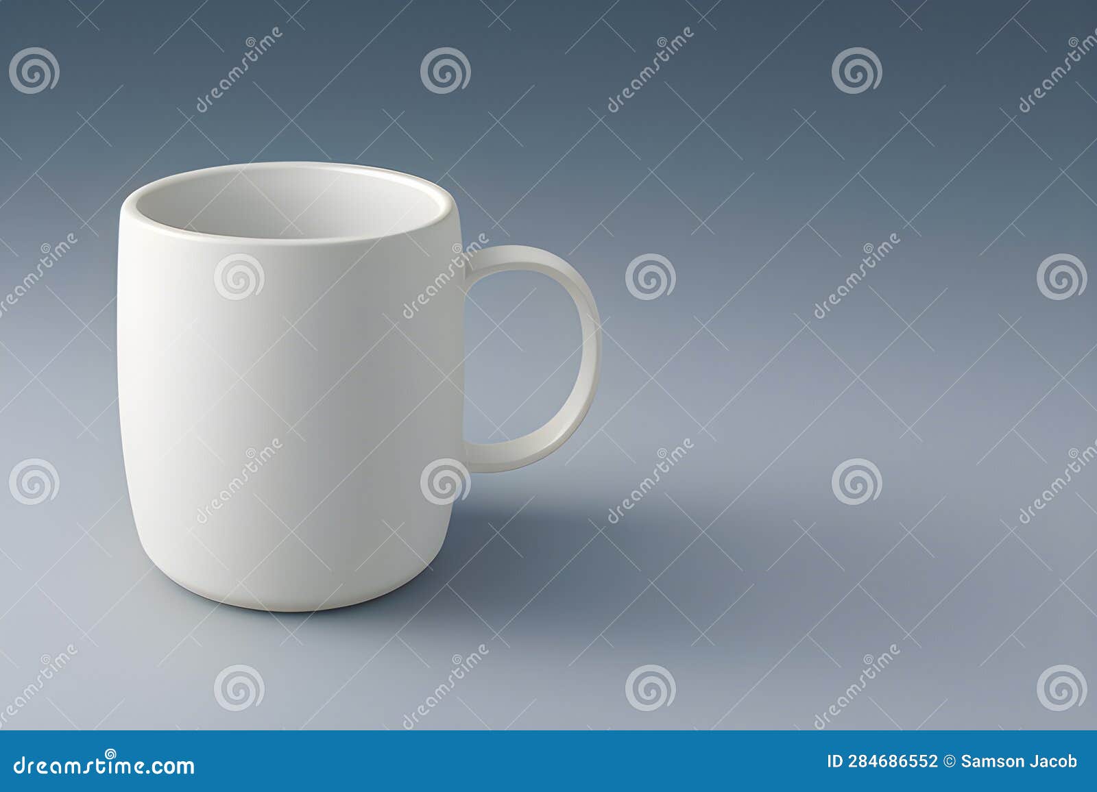 Single Ceramic Mug Blue Background White Perspective Generated by Ai ...