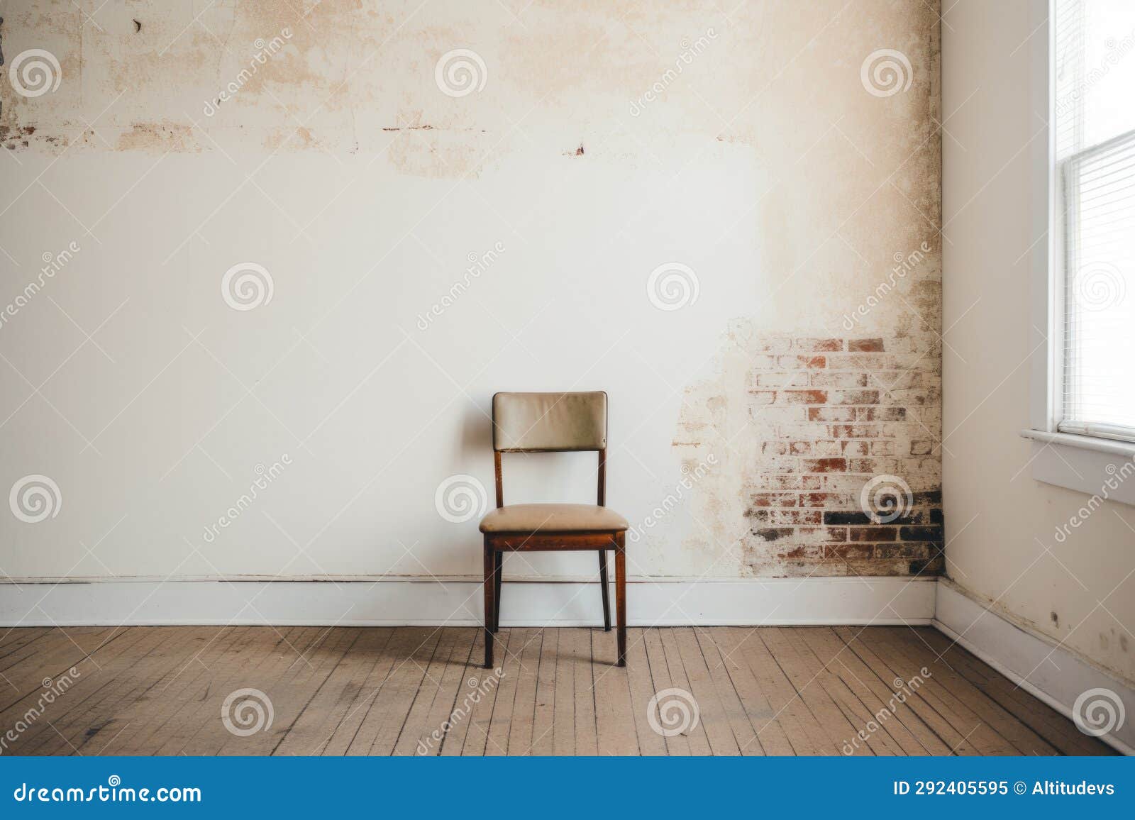 A Single Chair in an Empty Room with Stark White Walls Stock Image ...