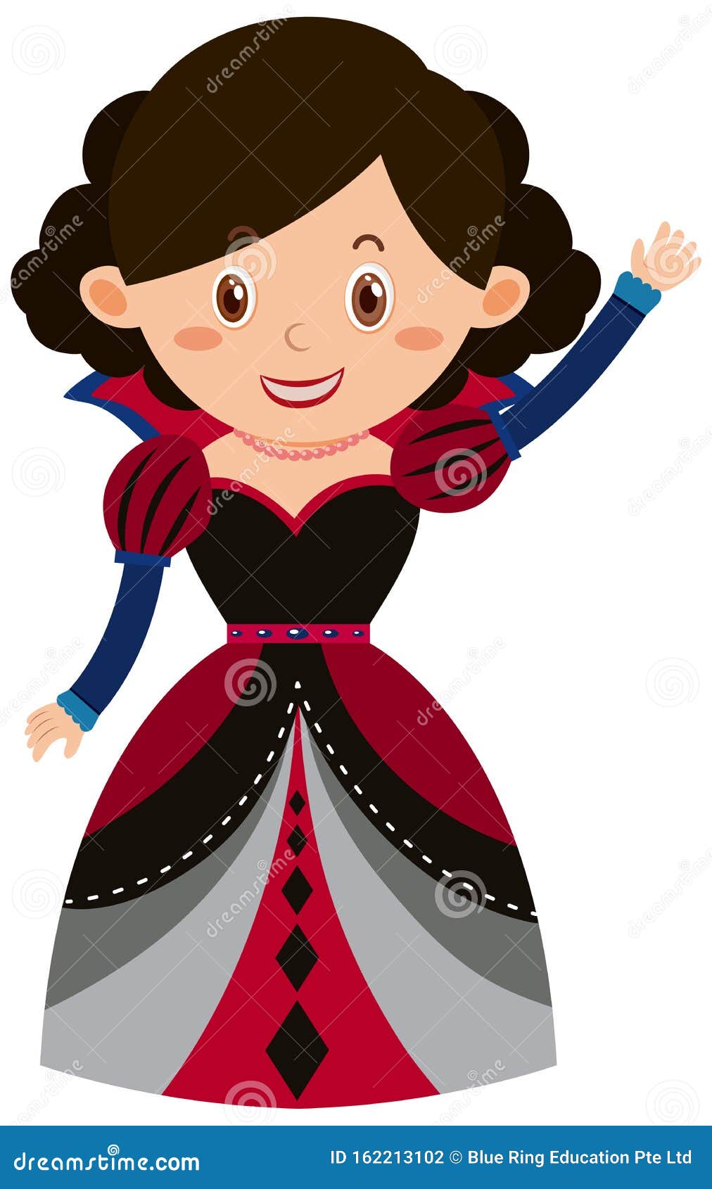 Single Character of Happy Queen on White Background Stock Vector ...