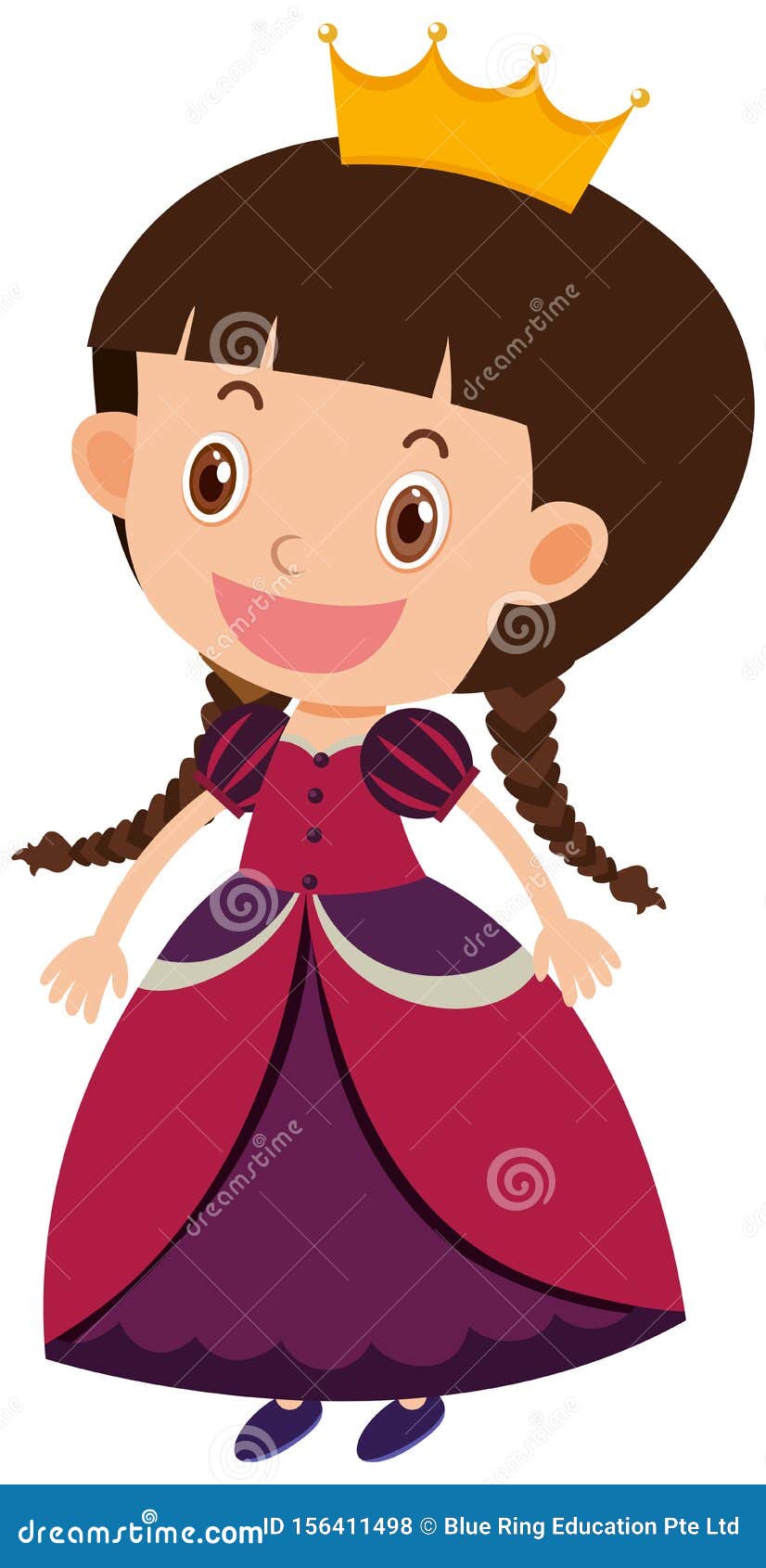 Single Character of Princess on White Background Stock Vector ...