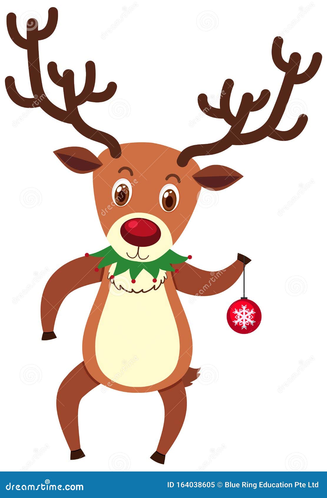 Single Character of Reindeer on White Background Stock Vector ...