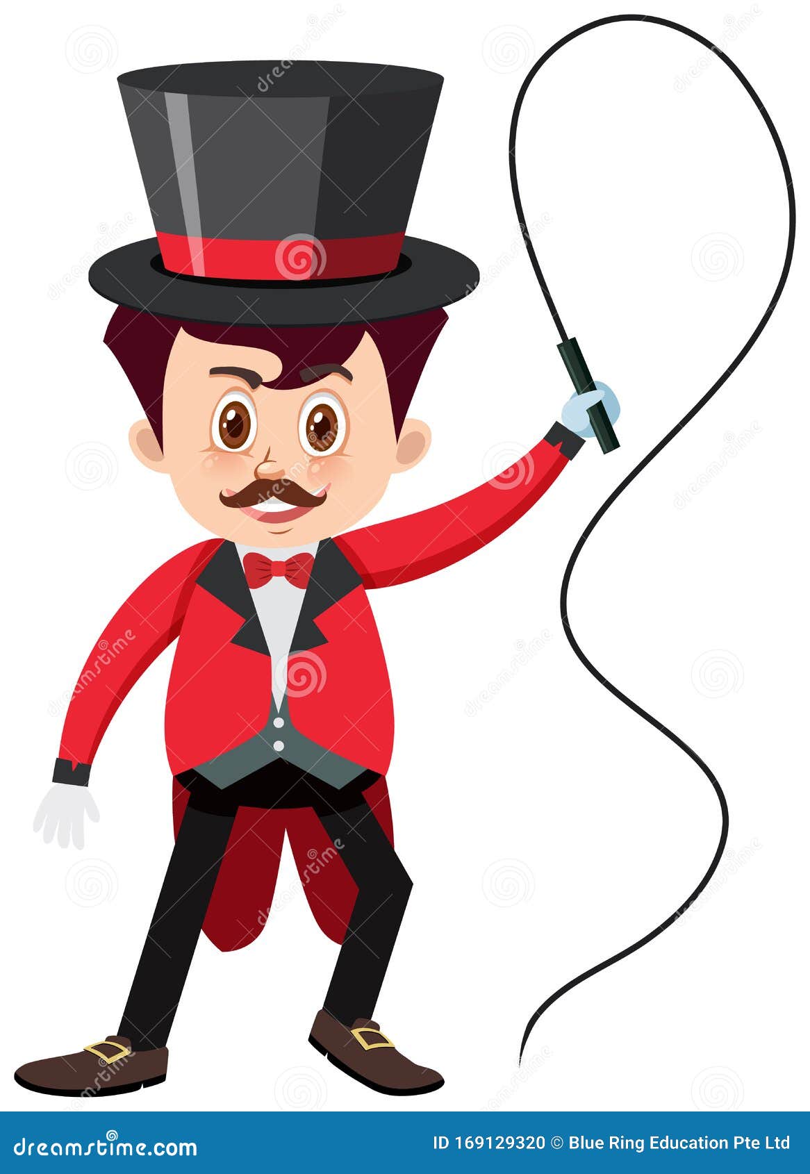 Single Character of Ring Master on White Background Stock Vector ...