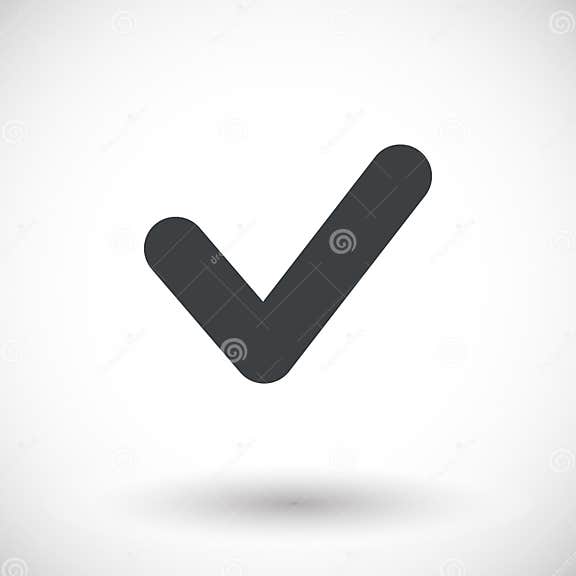 Single Check Mark Flat Icon Stock Illustration - Illustration of design ...