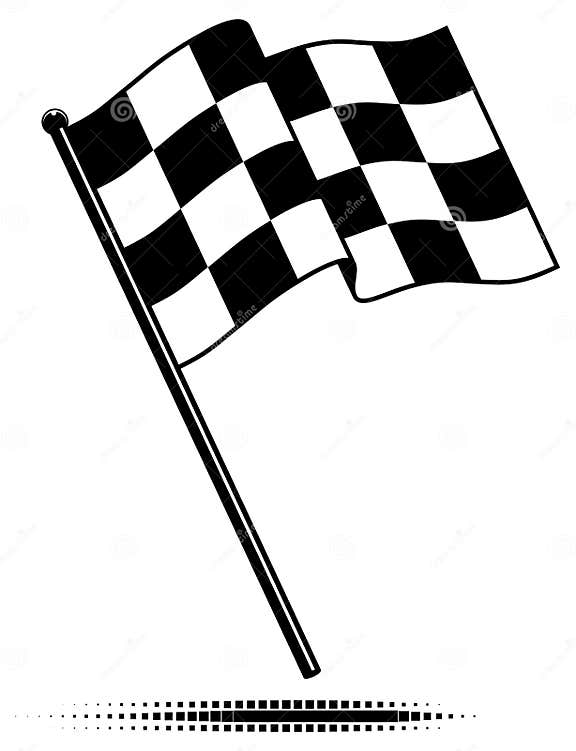 Single Checkered Flag (Waving Above) Stock Vector - Illustration of ...