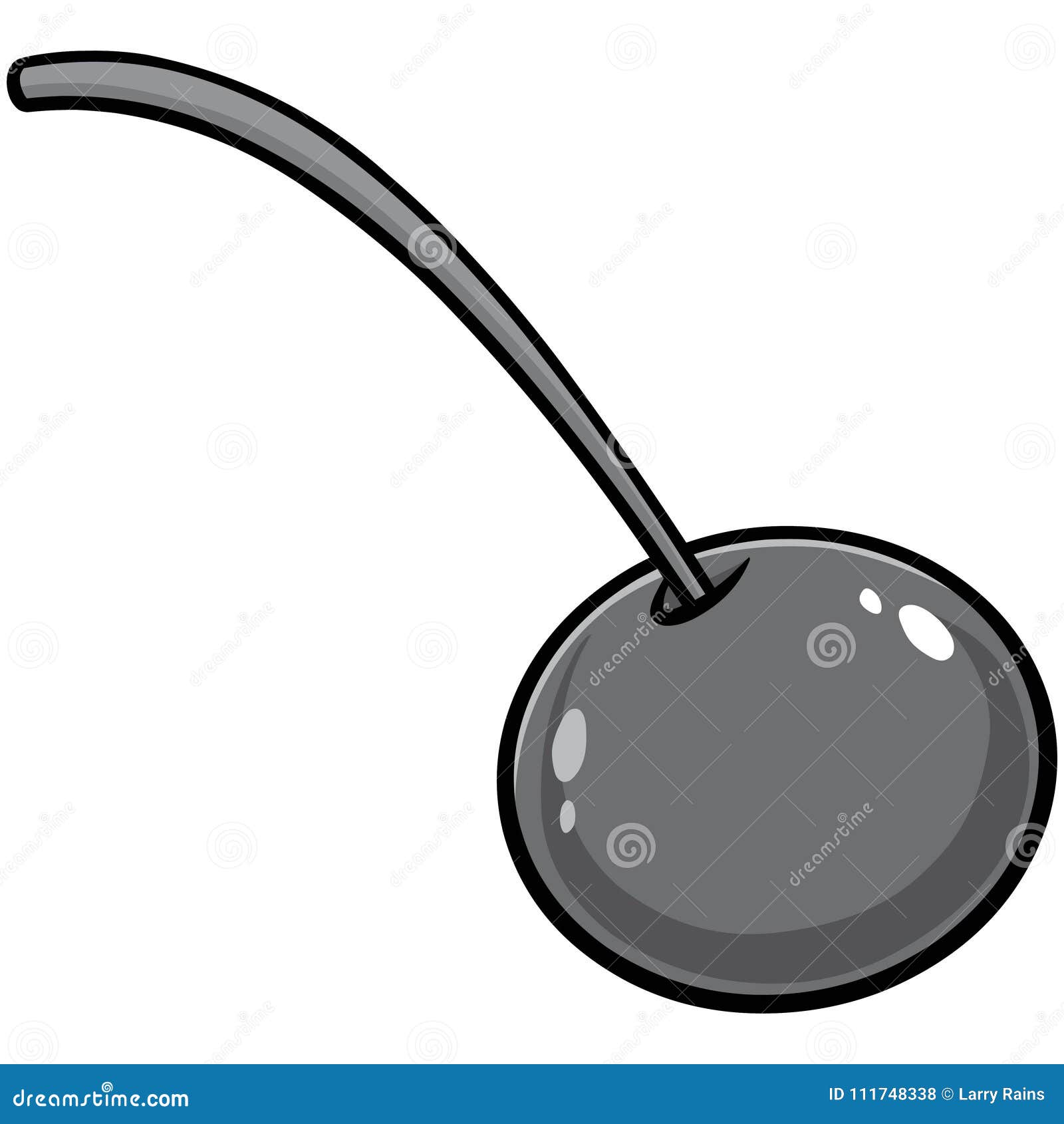 Single Cherry Illustration stock vector. Illustration of icon - 111748338