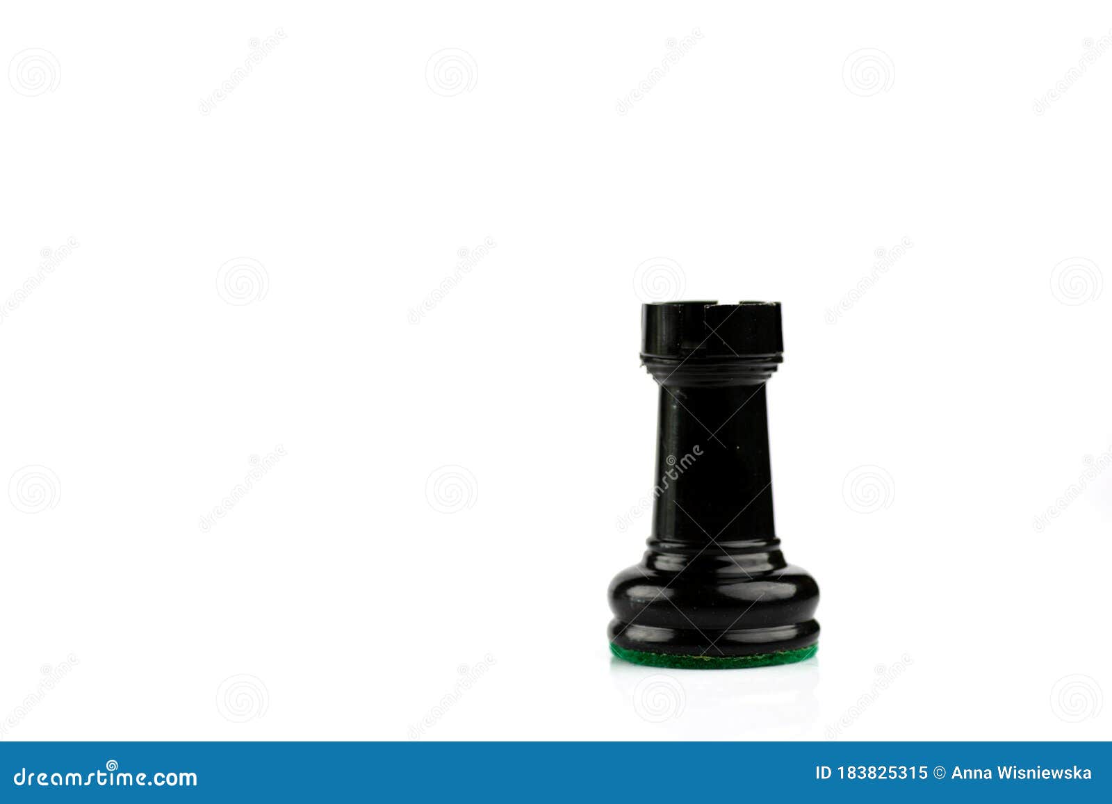 Single Black Rook Chess Piece Stock Image - Image of separated ...