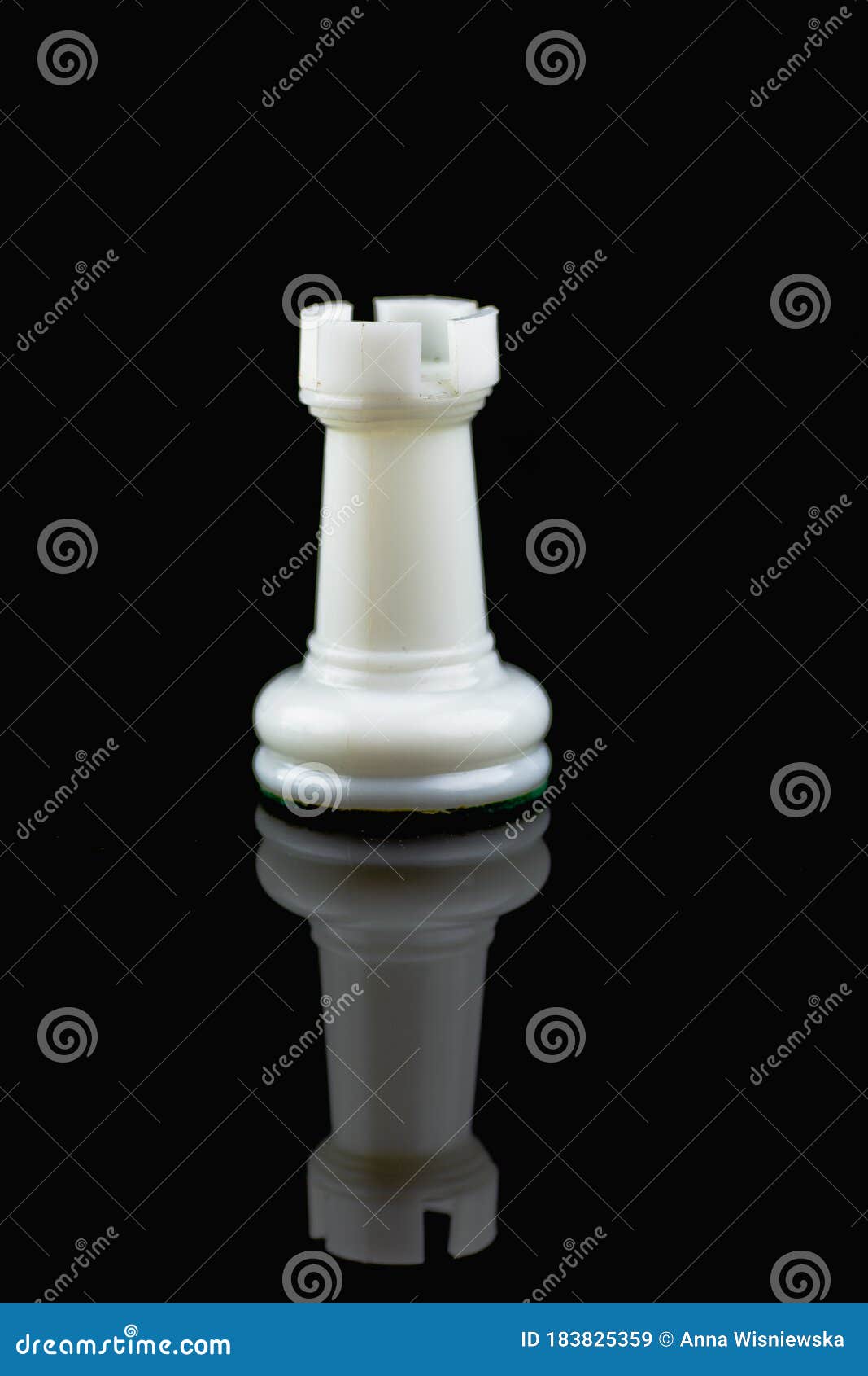 Rook White Chess Piece on Black Background Stock Image - Image of black ...