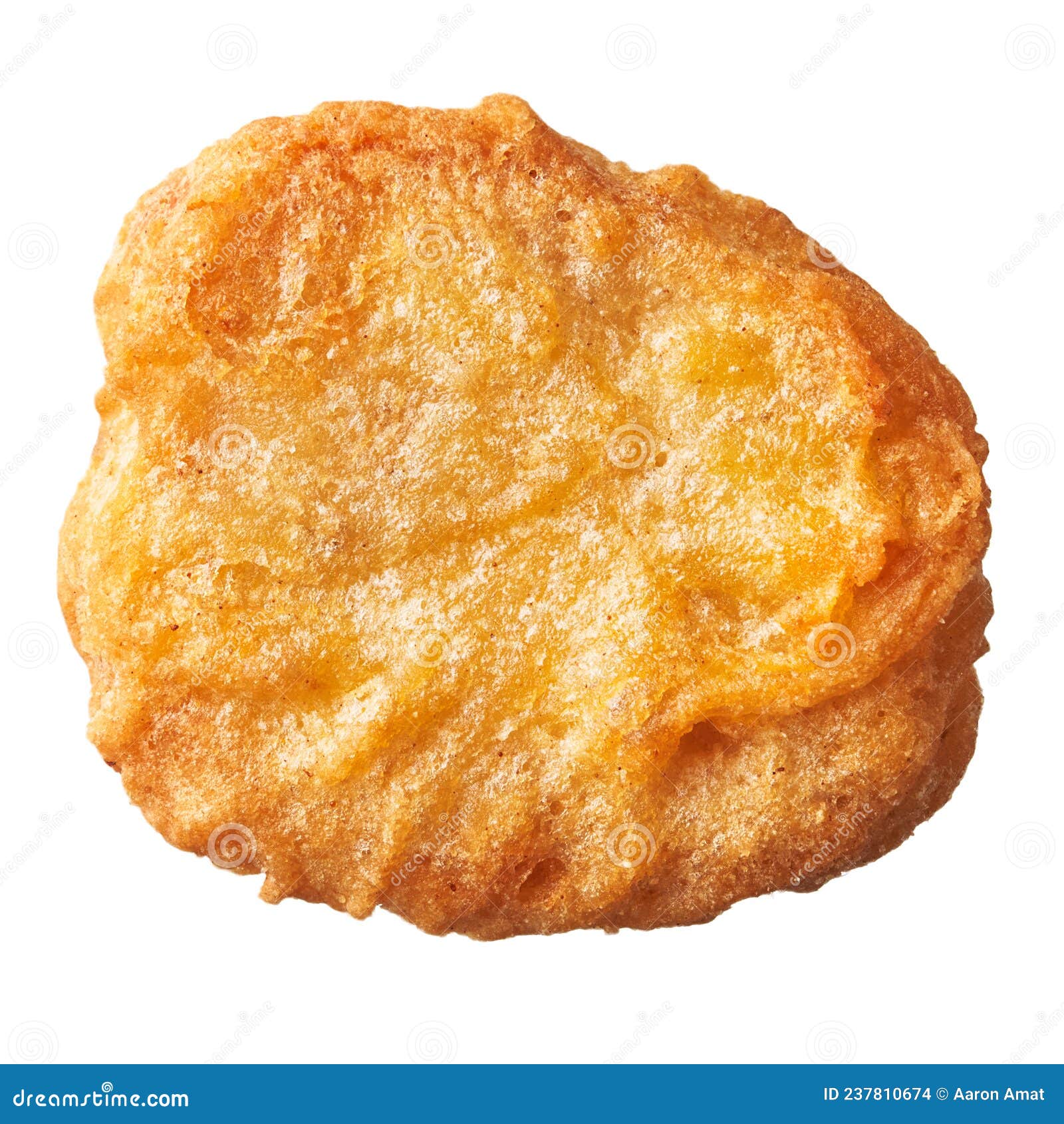 SIngle Chicken Nugget Isolated on a White Background Stock Photo ...