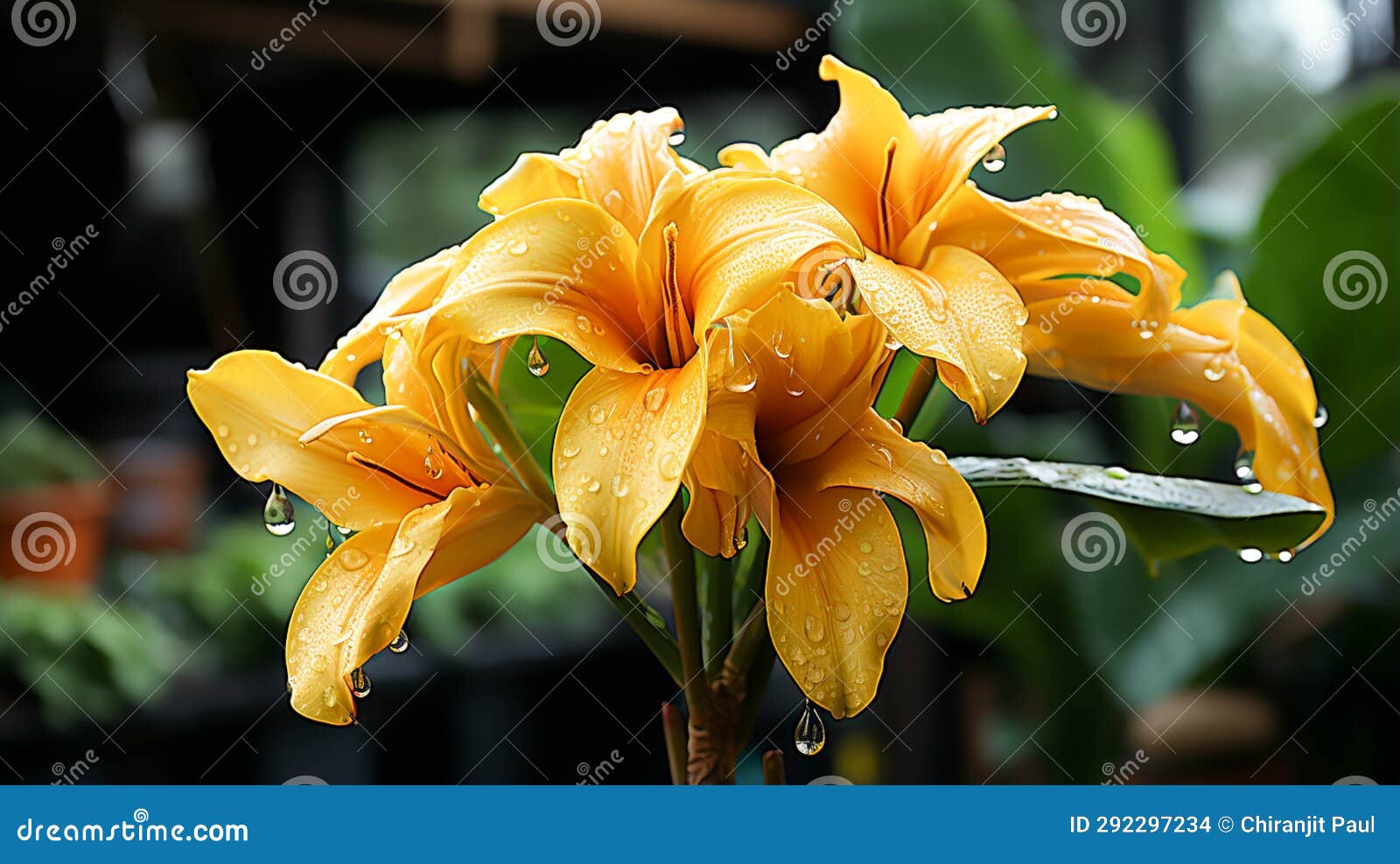 A Single Chinese Dwarf Banana Tree Flower Closeup Infront View Stock ...