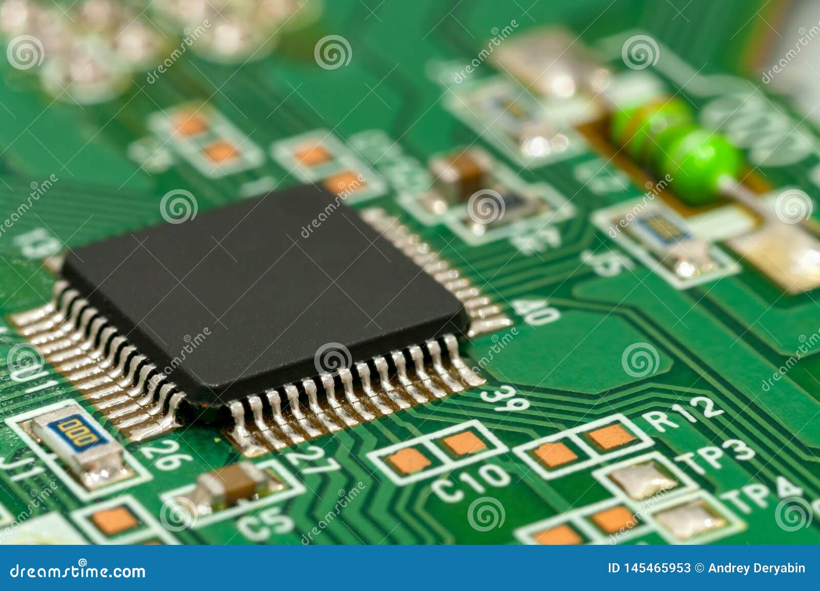 Single-chip Controller on Circuit Board. Stock Image - Image of ...