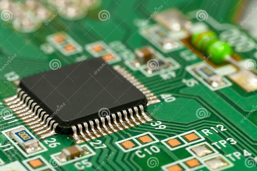 Single-chip Controller on Circuit Board with Strapping Stock Photo ...