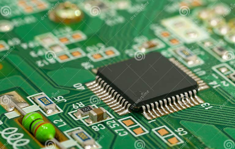 Single-chip Controller on Circuit Board with Strapping Stock Image ...