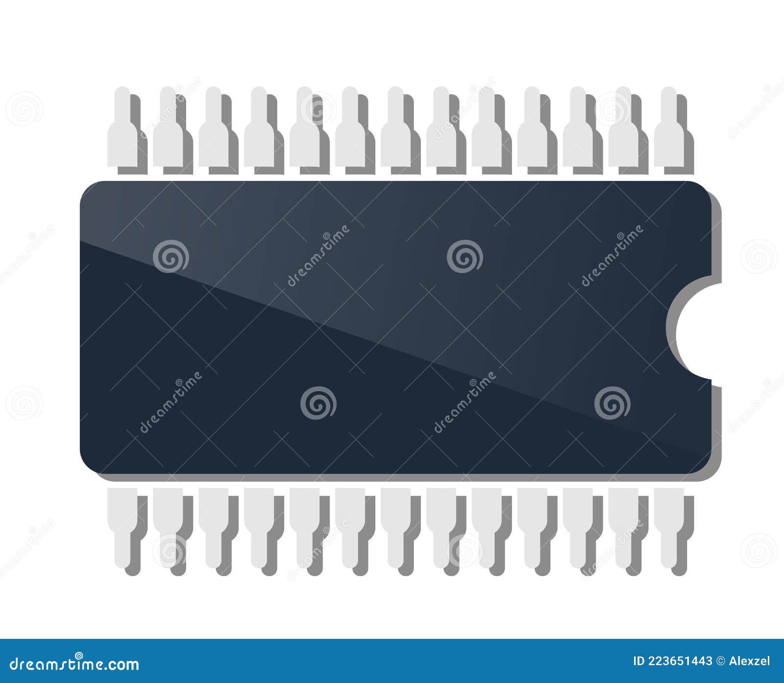 Single Chip Device of Technology Electronic Microchip Microcircuit Stock Vector - Illustration ...