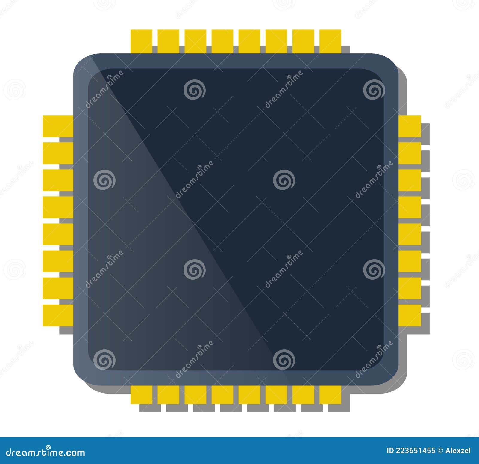 Single Chip Device of Technology Electronic Microchip Microcircuit Stock Vector - Illustration ...