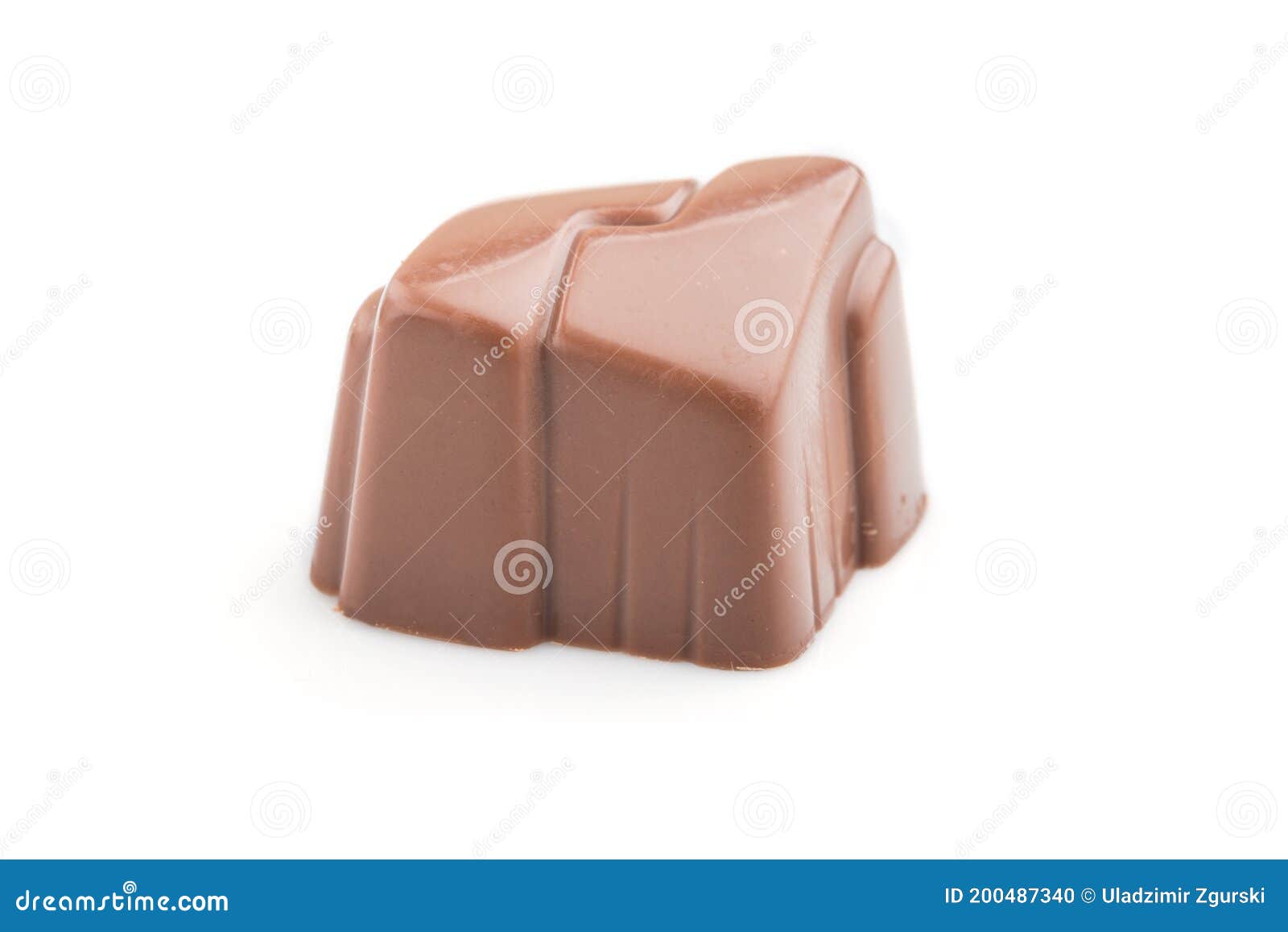 Single Chocolate Candy Isolated on White Background. Side View Stock ...