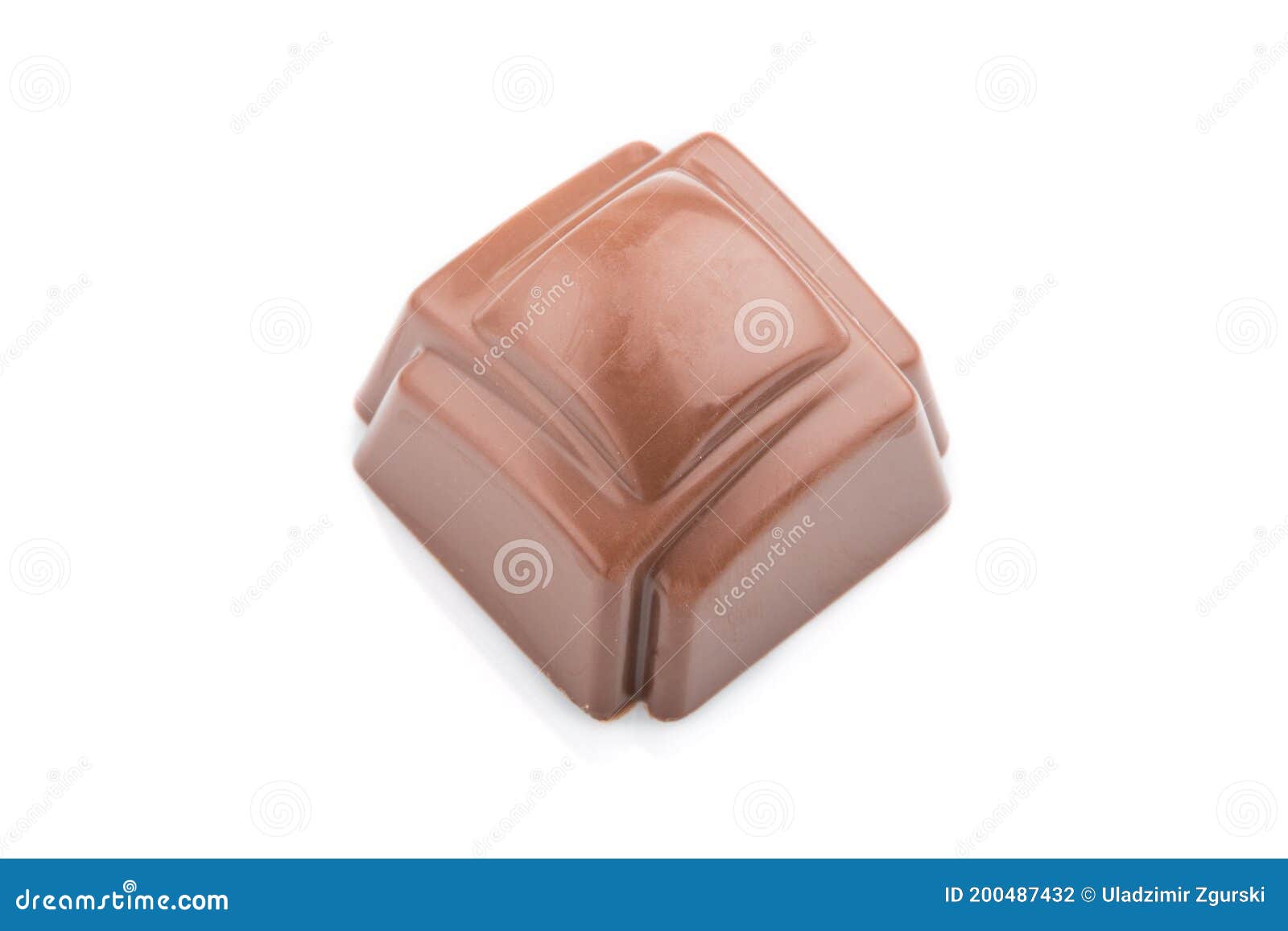 Single Chocolate Candy Isolated on White Background. Side View Stock ...
