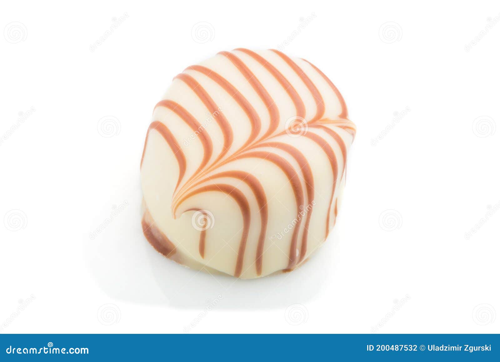 Single Chocolate Candy Isolated on White Background. Side View Stock ...