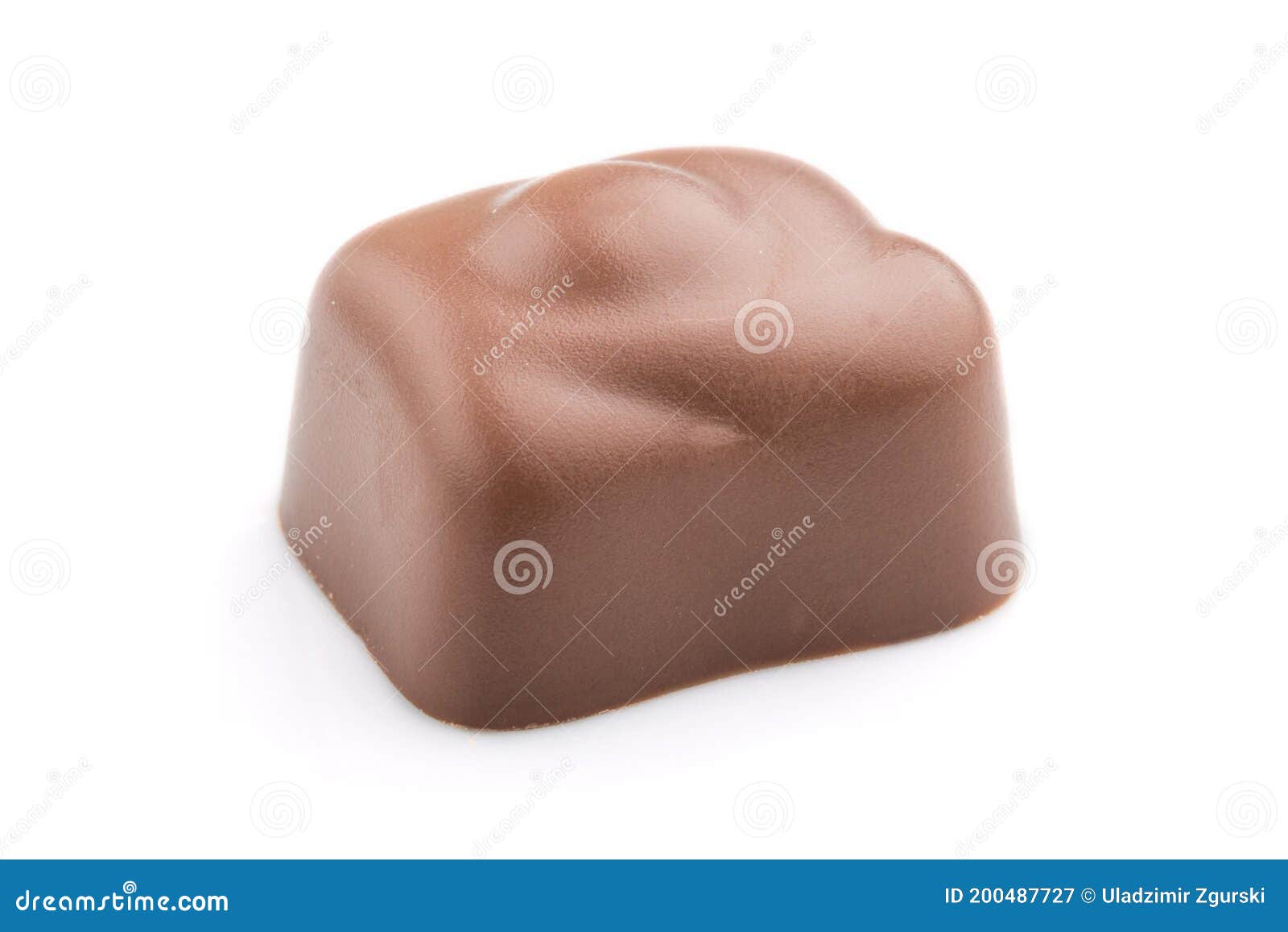 Single Chocolate Candy Isolated on White Background. Side View Stock ...