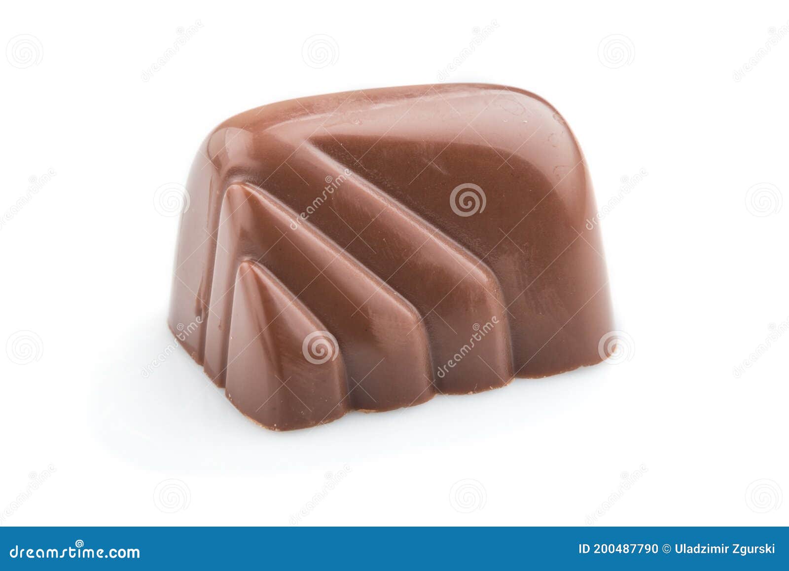 Single Chocolate Candy Isolated on White Background. Side View Stock ...